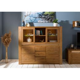 Highboard Wildeiche 163x40x142 braun ge&ouml;lt KENT #305