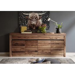 Sideboard Wildeiche / Zerreiche 202x43x80 braun ge&ouml;lt MONTREUX #352