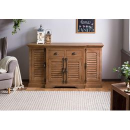 Sideboard Mango 160x45x90 beige ge&ouml;lt TOULOUSE #08