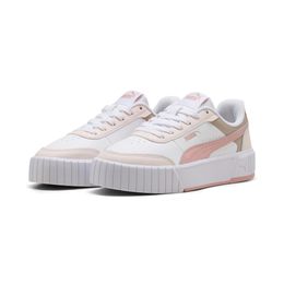 Sneaker Puma "Carina Mia Sneakers M&auml;dchen", Damen, Gr. 35,5, wei&szlig; rosy outlook jasmine flower pink, Obermaterial: Kuhleder, Textil, Synthetik; Futter: Textil; Innensohle: Textil; Laufsohle: Gummi, Schuhe Sneaker