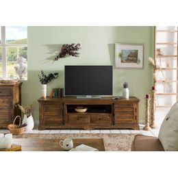 TV-Board Mango 200x45x60 dunkelbraun ge&ouml;lt RODEZ #149