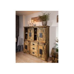 Highboard Mango 150x45x160 natur lackiert RAILWAY #125