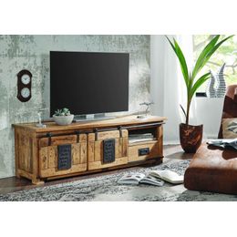 TV-Board Mango 160x45x50 natur lackiert RAILWAY #101