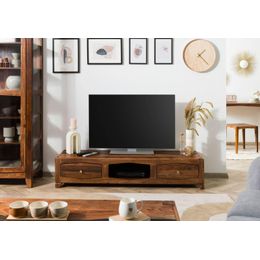 TV-Board Sheesham 160x43x33 dunkelbraun lackiert ANCONA #212
