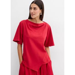 bonprix Shirt aus reiner Bio-Baumwolle, rot, mit Baumwolle