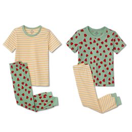 Tchibo - 2 Kinder-Pyjamas - Herren - Gr. 110/116 - wei&szlig;
