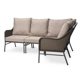 Tchibo - Loungeecke mit Polyrattangeflecht - 56x75x82,5cm - dunkelbraun - Polyethylen / Stahl / Polyester