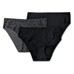 Tchibo - 3 Magic-Cut-Sport-Slips - Damen - Gr. XS - schwarz/print