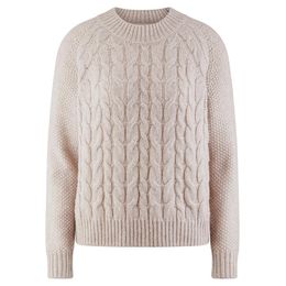 Peter Hahn - Rundhals-Pullover, beige, Gr. 38/40 - Schurwolle