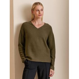 Fadenmeister Berlin - V-Pullover, gr&uuml;n, Gr. 40 / M - Schurwolle