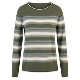 Basler - Rundhals-Pullover, gr&uuml;n, Gr. 46 / L - Baumwolle