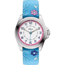 s.Oliver uhr M&auml;dchen Gr&ouml;&szlig;e One Size hellblau / pink / silber