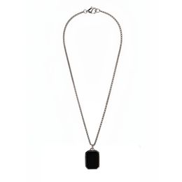 Eternal Necklace 'Onyx' male Silver size 60 cm