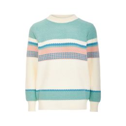 YASANNA Pullover Damen Gr&ouml;&szlig;e M blau / mint / hellorange / wollwei&szlig;