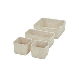 HOME STORY Filzk&ouml;rbe 4er Set beige Filz Ma&szlig;e (cm): B: 25 H: 10 T: 25.0 &raquo; M&ouml;bel Kraft