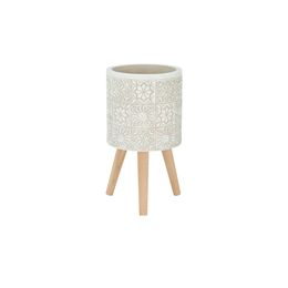 M&ouml;bel Kraft &Uuml;bertopf auf Holzbeinen creme Massivholz,Magnesia Ma&szlig;e (cm): H: 56 &Oslash;: 30.0 &raquo; M&ouml;bel Kraft