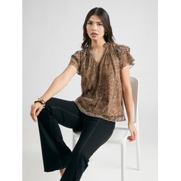 Molly Bracken Bluse Damen Gr&ouml;&szlig;e S beige / braun