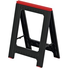 Klappbock Prosperplast "Titan Stand", schwarz (schwarz, rot), B:58cm T:41,5cm, Kunststoff, B&ouml;cke, 58 x 41,5 x 77