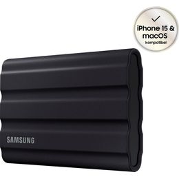 Samsung externe SSD "T7 Shield", schwarz, 2 TB, Schreibgeschwindigkeitmaximal 1000 MB/s Lesegeschwindigkeitmaximal 1050 MB/s, Festplatten