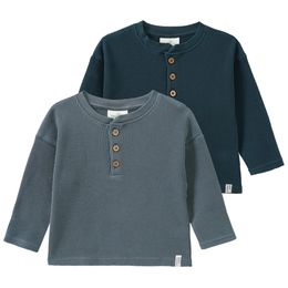 Topomini 2 Baby Langarmshirts aus Waffel-Piqu&eacute;
