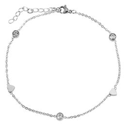 Adelia&acute;s Fu&szlig;kette ADELIA&acute;S "Damen Fu&szlig;kettchen &ndash; Herz aus Edelstahl", silber, Fu&szlig;ketten, Damen, Edelstahl, Ein stilvolles Geschenk f&uuml;r besondere Momente