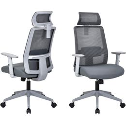 B&uuml;rostuhl Inosign "Tallard, Mesh Schreibtischstuhl, ergonomische Ausstattung", grau, B:68cm H:114cm T:68cm, St&uuml;hle, B&uuml;rostuhl, verstellbare Kopfst&uuml;tze, Lumbalst&uuml;tze & Armlehnen