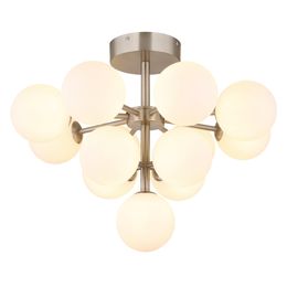 Globo LIGHTING Deckenleuchte "GRAPPY", nickel matt, &Oslash; 56cm H: 43cm, 1 Stk., Leuchten, Deckenlampe Wohnzimmer-Leuchte Schlafzimmer-Leuchte Flur K&uuml;che, Deckenleuchte
