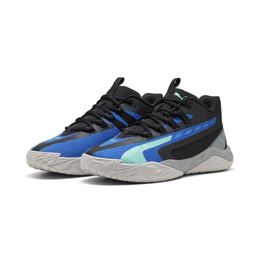 Basketballschuh Puma "Dagger 2 Mid Basketballschuhe Erwachsene", Herren, Gr. 42, schwarz blaumazing aquatic blau gr&uuml;n, Obermaterial: Synthetik, Textil. Futter: Textil. Innensohle: Textil. Laufsohle: Gummi, Synthetik, Schuhe