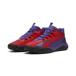 Basketballschuh Puma "Dagger 2 Mid Basketballschuhe Erwachsene", Herren, Gr. 42.5, rot (team violet for all time rot schwarz lila), Obermaterial: Synthetik, Textil. Futter: Textil. Innensohle: Textil. Laufsohle: Gummi, Synthetik, Schuhe