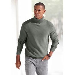 H.I.S. Rollkragenpullover H.I.S, Herren, Gr. XL (56/58), salbei, Strick, Obermaterial: 50% Baumwolle, 50% Polyacryl, regular fit, Rundhals, B&uuml;ndchen, Pullover Rollkragenpullover, Strickpullover in modischer Struktur