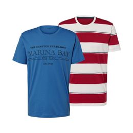Tchibo - 2 T-Shirts - Herren - Gr. XXL - dunkelblau/gestreift