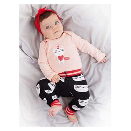 Denokids 2tlg. Outfit "Cat" in Rosa/ Schwarz - 63% | Gr&ouml;&szlig;e 92/98 | Babyhosen