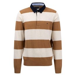 Fynch-Hatton Poloshirt in Braun/ Creme - 64% | Gr&ouml;&szlig;e XL | Herren-plussize