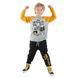 Denokids 2tlg. Outfit "Play Allday" in Schwarz/ Grau - 67% | Gr&ouml;&szlig;e 110 | Kinder-longsleeves