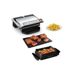 Tefal Tischgrill "OptiGrill+" in Schwarz/ Silber - 54% | Kuechengeraete