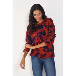 Milan Kiss Pullover in Rot/ Dunkelblau/ Bunt - 67% | Gr&ouml;&szlig;e M | Damen-pullover-cardigans
