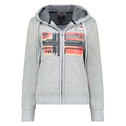 Geographical Norway Sweatjacke "Farlotte" in Hellgrau - 69% | Gr&ouml;&szlig;e M | Damen-sweatshirts-jacken