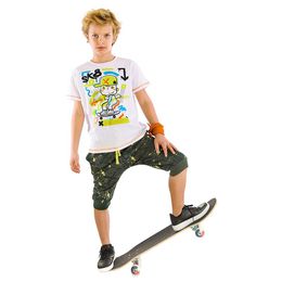 Denokids 2tlg. Outfit "Street Skate" in Wei&szlig;/Gr&uuml;n - 70% | Gr&ouml;&szlig;e 104 | Kinder-oberteile