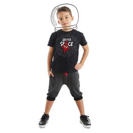 Denokids 2tlg. Outfit "Space Rocket" in Schwarz/ Anthrazit - 63% | Gr&ouml;&szlig;e 134 | Kinder-oberteile