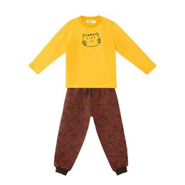 Denokids 2tlg. Outfit "Cute Cat" in Gelb/ Braun - 73% | Gr&ouml;&szlig;e 80/86 | Baby-langarmshirts