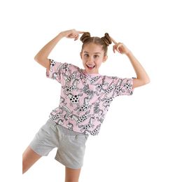 Denokids 2tlg. Outfit "Unicorn Gang" in Rosa/ Grau - 63% | Gr&ouml;&szlig;e 134 | Kinder-oberteile