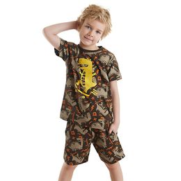 Denokids 2tlg. Outfit "Skater Dino" in Braun - 64% | Gr&ouml;&szlig;e 92 | Kinder-oberteile