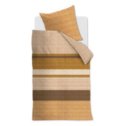 Beddinghouse Satin-Bettw&auml;sche-Set "Darren" in Hellbraun/ Beige - 67% | Gr&ouml;&szlig;e 155x220 cm | Bettwaesche-bettwaren