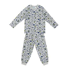 Denokids Pyjama "Super Dino" in Grau/ Dunkelblau - 62% | Gr&ouml;&szlig;e 86-92 | Baby-waesche