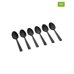 Bj&ouml;rn 6er-Set: Edelstahl-Kaffeel&ouml;ffel "Telmo" in Schwarz - (L)12 cm - 60% | Gedeckter-tisch