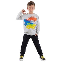 Denokids 2tlg. Outfit "Construction" in Grau/ Dunkelblau - 70% | Gr&ouml;&szlig;e 122 | Kinder-longsleeves