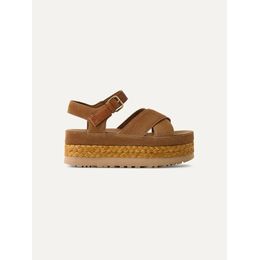 UGG Australia UGG Leder-Sandalentten "Aubrey" in Hellbraun - 16% | Gr&ouml;&szlig;e 39 | Damen-sandalen