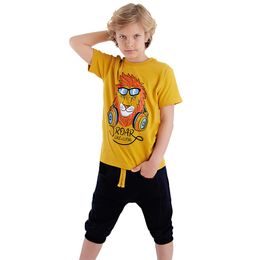 Denokids 2tlg. Outfit "Lion" in Gelb/ Schwarz - 72% | Gr&ouml;&szlig;e 128 | Kinder-oberteile