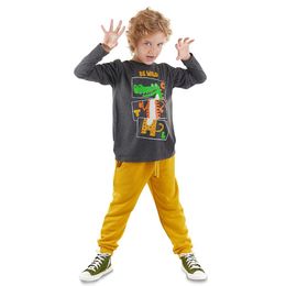 Denokids 2tlg. Outfit "Be Wild" in Anthrazit/ Gelb - 67% | Gr&ouml;&szlig;e 92 | Kinder-longsleeves