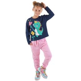 Denokids 2tlg. Outfit "Sweet Dino" in Rosa/ Dunkelblau - 68% | Gr&ouml;&szlig;e 98 | Kinder-longsleeves